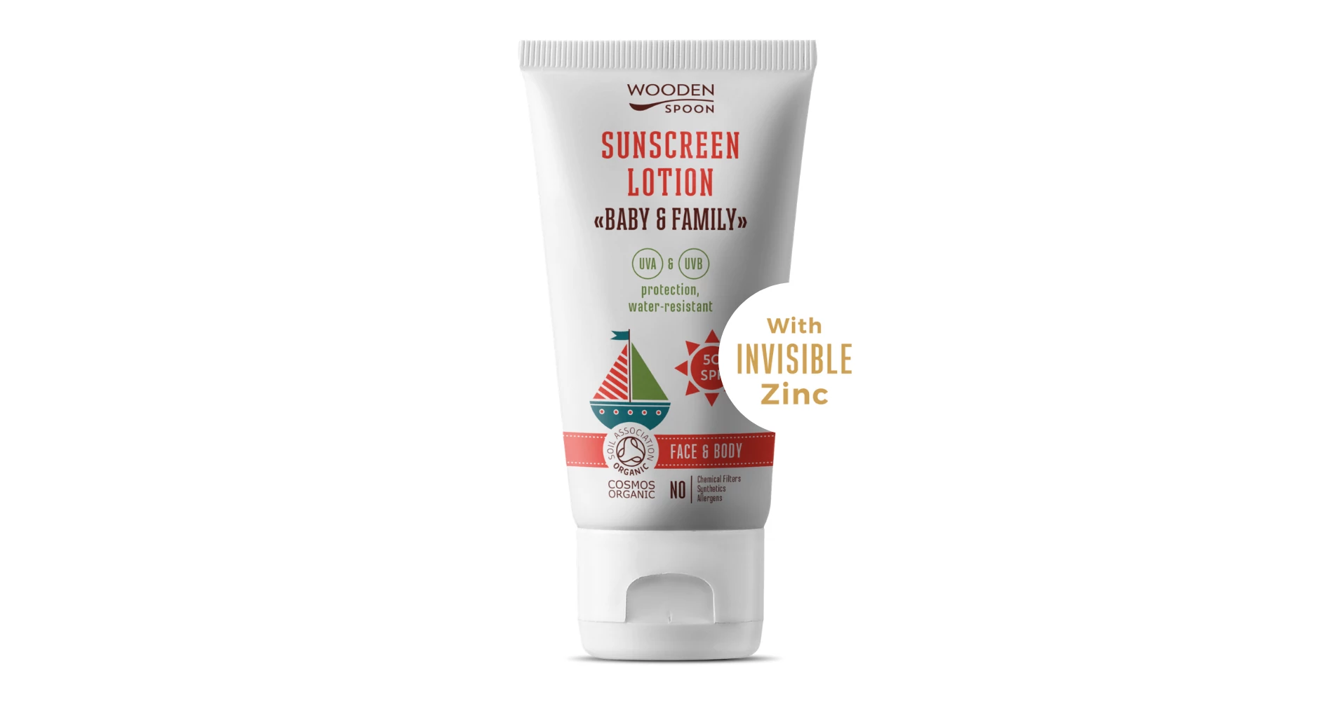 Wooden Spoon Bio naptej és testápoló SPF 50 (150 ml)